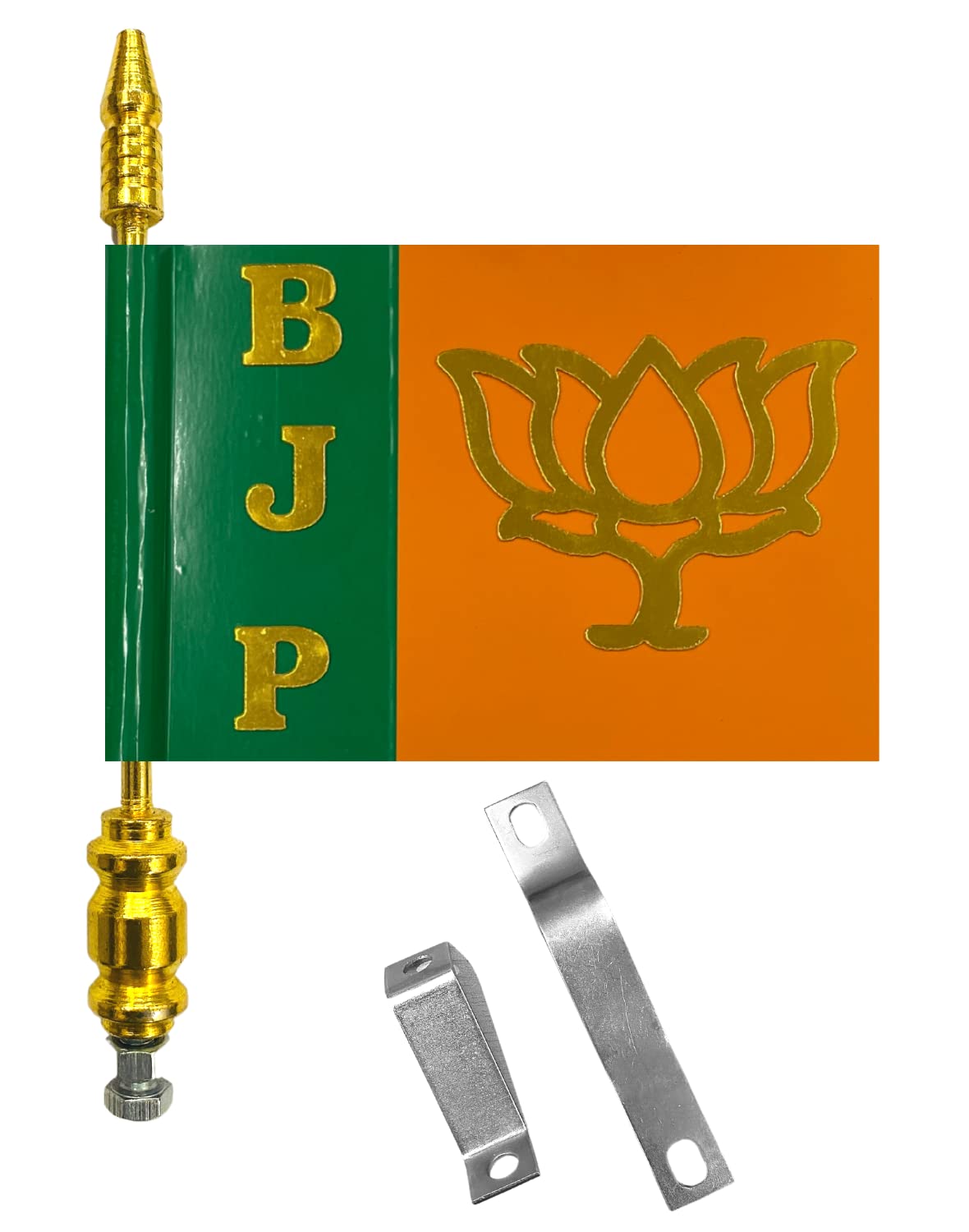 BJP Custom Car Bonnet Flag | Golden Rod | Personalizable Supporter Car ...